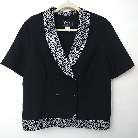 Sweet | Jackets & Coats | Sweet Suit Jacket Black With Black And White ...